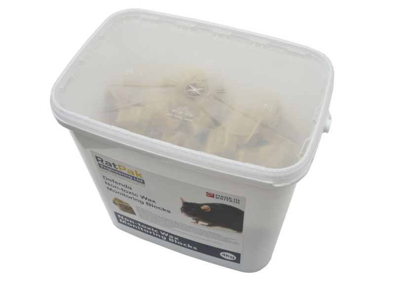 Defenda Non-Toxic Wax Monitoring Blocks – 4 kg Tub | Rodent Monitoring